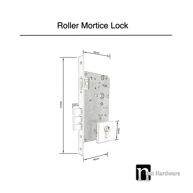 Mortice Lock with an adjustable Roller | nBat Hardware