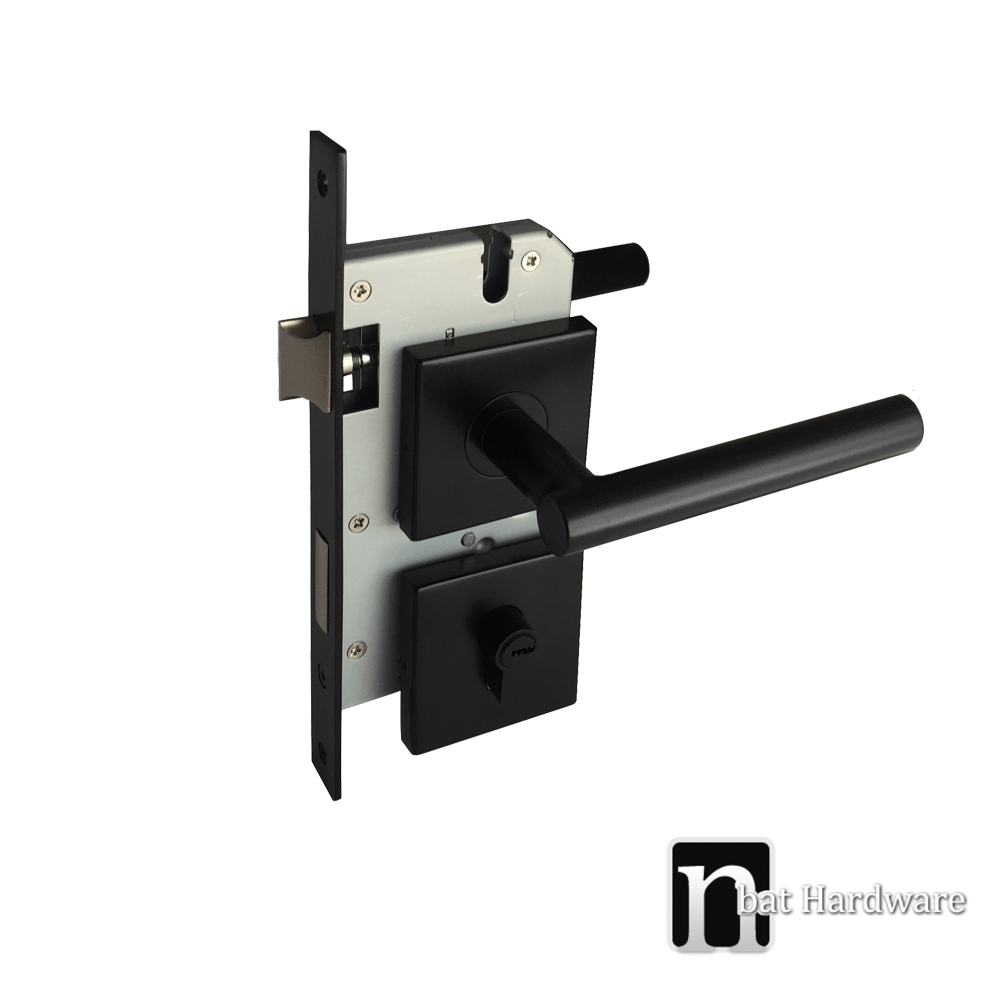 Matt Black Entrance Lock Set - Smith Series | nBat Hardware