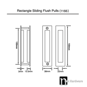 150mm White Finish Sliding Door Flush Pulls | nBat Hardware