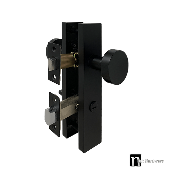 Matt Black Privacy Knob Set - Jasper Series | nBat Hardware